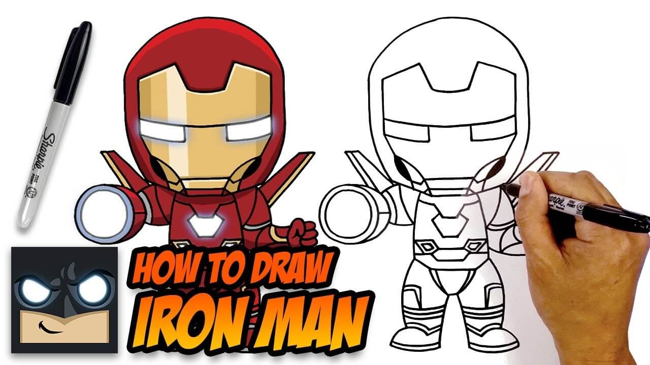 How To Draw Iron Man Avengers Step by Step Tutorial MyHobbyClass 